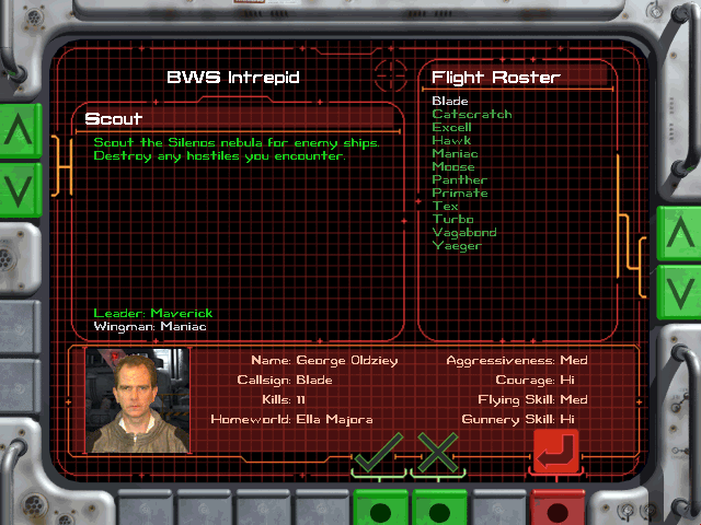 Wing Commander IV Wingmen Chart - Wing Commander Encyclopedia